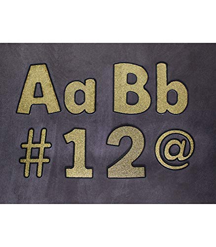 Carson Dellosa 4 In. Gold Glitter Bulletin Board Letters for Classroom, Alphabet Letters, Numbers, Punctuation & Symbol Cutouts, Gold Glitter Letters for Bulletin Board (219 pcs.)