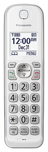 PANASONIC Additional Cordless Phone Handset for use with KX-TGD53x Series Cordless Phone Systems - KX-TGDA50W1 (White)