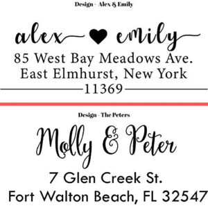 20 Designs to Choose!! Personalized - Address Stamp - Customized Stamp - Self-Inking Return Address Mail 3 Lines Custom Address Stamper - Black Red Blue Purple Green Ink - Wedding Invitation Stamp