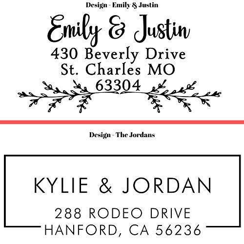 20 Designs to Choose!! Personalized - Address Stamp - Customized Stamp - Self-Inking Return Address Mail 3 Lines Custom Address Stamper - Black Red Blue Purple Green Ink - Wedding Invitation Stamp