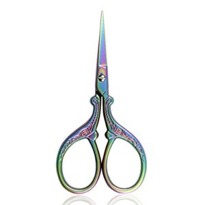 bihrtc 3.6 inch mini scissors embroidery scissors sewing crafting scissors stainless steel sharp tip scissors shears for needlework threading craft art work diy tools cross sticth rainbow scissors