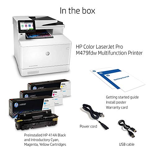 HP Color Laserjet Pro Multifunction M479fdw Wireless Laser Printer (W1A80A) (Renewed)