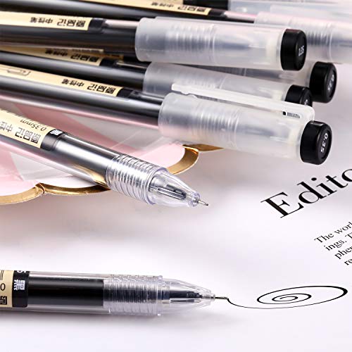 Chinco 0.35 mm Black Gel Ink Pen Extra-Fine Ballpoint Pen for Office School Stationery Supply (12 Pieces)