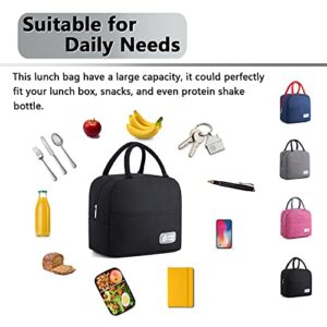 ZVOSOO Insulated Lunch Bags for Women and Men, Reusable Lunch Boxes, Waterproof Tote Bag ,Multi-Pocket Lunch Containers for Work, Office, Picnic, Outdoor (Black)