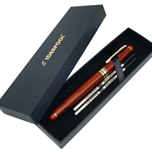 IDEAPOOL Genuine Rosewood Ballpoint Pen Writing Set - Extra 2 Black Ink Refills - Fancy Nice Gift Wooden Pen Set for Signature Executive Business Journaling