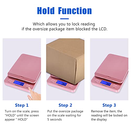 Fuzion Shipping Scale, Digital Postage Scale for Packages 86 lb/0.1oz with Hold and Tare, Postal Scale with Flip Holder, Package Scale for Small Business, Battery & AC Adapter