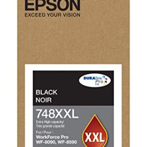 EPSON T748 DURABrite Pro -Ink High Capacity Black -Cartridge (T748XXL120) for select Epson WorkForce Printers