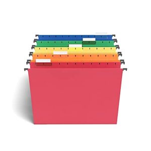 staples 813110 reinforced hanging file folders 5-tab letter size asst. colors 25/bx