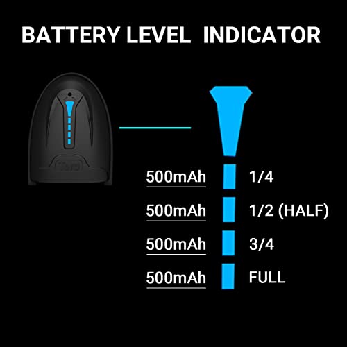 Tera Barcode Scanner Wireless Versatile 2-in-1 (2.4Ghz Wireless+USB 2.0 Wired) with Battery Level Indicator, 328 Feet Transmission Distance Rechargeable 1D Laser Bar Code Reader USB Handheld (Black)