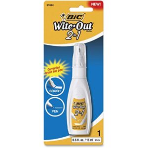 bic 15ml bottle wite-out 2 in 1 correction fluid (bicwopfp11),white