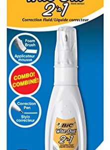 BIC 15ml Bottle Wite-Out 2 in 1 Correction Fluid (BICWOPFP11),White