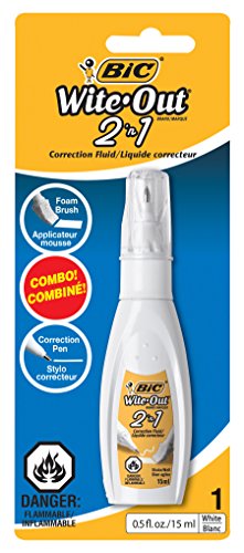 BIC 15ml Bottle Wite-Out 2 in 1 Correction Fluid (BICWOPFP11),White