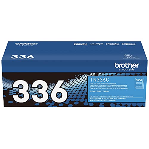 Brother Genuine High Yield Toner Cartridge, TN336C, Replacement Cyan Toner, Page Yield Up To 3,500 Pages, Amazon Dash Replenishment Cartridge, TN336