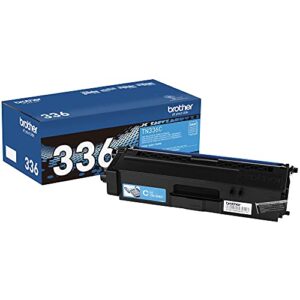 brother genuine high yield toner cartridge, tn336c, replacement cyan toner, page yield up to 3,500 pages, amazon dash replenishment cartridge, tn336