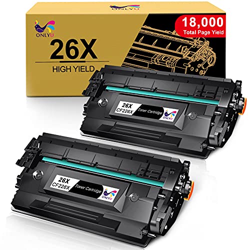 ONLYU Compatible Toner Cartridge Replacement for HP 26X CF226X HP 26A CF226A 26A 26X Pro M402n M402dn M402dw Pro MFP M426fdw M426fdn M426dw (Black, 2-Pack)