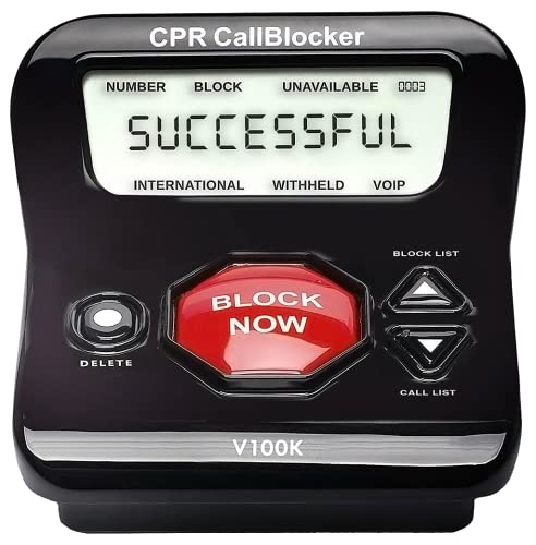 CPR V100K Spam Call Blocker for Landline Phones – Stop All Unwanted Calls at a Touch of a Button - Scam Call Blocker for Home Phones