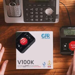 CPR V100K Spam Call Blocker for Landline Phones – Stop All Unwanted Calls at a Touch of a Button - Scam Call Blocker for Home Phones