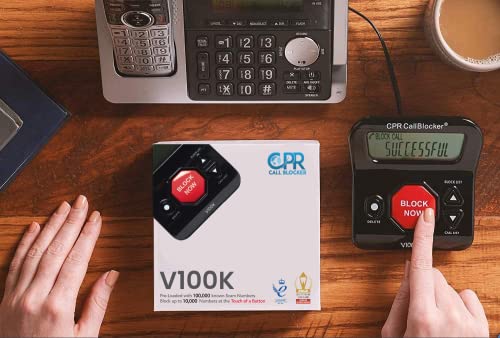 CPR V100K Spam Call Blocker for Landline Phones – Stop All Unwanted Calls at a Touch of a Button - Scam Call Blocker for Home Phones