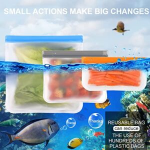 Reusable Sandwich Bags Dishwasher Safe,9 Pack Reusable bags silicone Extra Thick Leak-proof Reusable Quart bags for Marinate Meats, Cereal, Sandwich, Snack, Travel Items, Home Organization