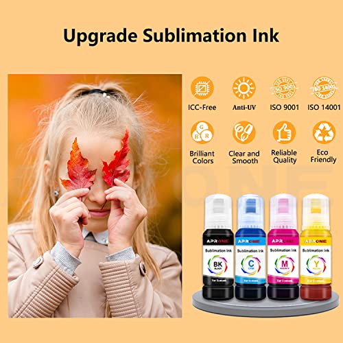 Autofill Syringe-Free Sublimation Ink for Epson EcoTank ET-4800 ET-2850 ET-2800 ET-2803 ET-2760 ET-2720 ET-2400 ET-3850 ET-2750 ET-4700 ET-4760 ET-5800 ET-15000 (Anti-UV/ICC Free)