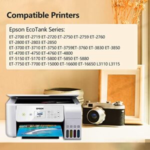 Autofill Syringe-Free Sublimation Ink for Epson EcoTank ET-4800 ET-2850 ET-2800 ET-2803 ET-2760 ET-2720 ET-2400 ET-3850 ET-2750 ET-4700 ET-4760 ET-5800 ET-15000 (Anti-UV/ICC Free)