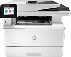 hp laserjet pro mfp m428fdw all-in-one wireless monochrome laser printer, white – print scan copy fax – 40 ppm, 1200 x 1200 dpi, auto duplex printing, 50-sheet adf, ethernet, cbmoun printer_cable