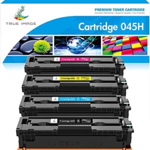 TRUE IMAGE Compatible Toner Cartridge Replacement for Canon 045 045H MF634Cdw Toner Canon Color ImageCLASS MF634Cdw MF632Cdw LBP612Cdw MF632 LBP612 Ink Printer (Black Cyan Yellow Magenta, 4-Pack)