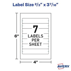 Avery Easy Peel File Folder Labels on 4" x 6" Sheets, 2/3" x 3-7/16", White, 3 Pack, 756 Labels Total (32131)