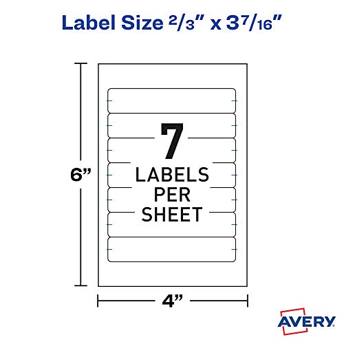 Avery Easy Peel File Folder Labels on 4" x 6" Sheets, 2/3" x 3-7/16", White, 3 Pack, 756 Labels Total (32131)