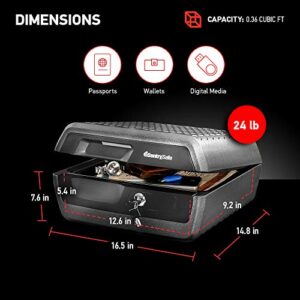 SentrySafe Fireproof and Waterproof Safe Box with Key Lock, Fire and Water Chest Safe for Valuables, 0.36 Cubic Feet, 7.6 x 16.5 x 14.8 Inches, CHW30220