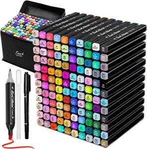 tommax 120 colors dual tip alcohol markers, sketch markers set for kids adults artists painting, coloring, sketching, multicolor