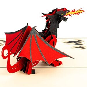 dragon pop up card by devine popup cards | 3d cards pop up birthday cards for women kids mom dad husband wife | pop up greeting cards | funny 3d birthday pop up card |love father boy girl son daughter