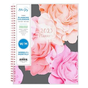 blue sky 2023 weekly and monthly planner, january – december, 8.5″ x 11″, frosted cover, wirebound, joselyn (142079)