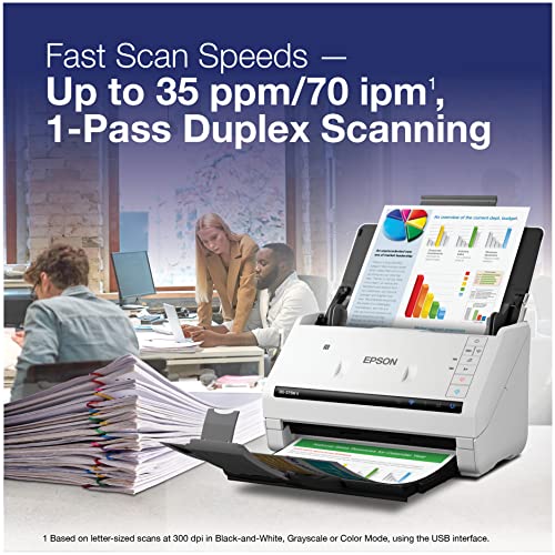 Epson DS-575W II Wireless Color Duplex Document Scanner for PC and Mac with 50-Page Auto Document Feeder (ADF), Twain and ISIS Drivers, Epson Smart Panel Mobile App