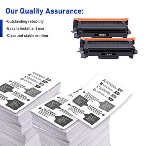 TN760 TN-760 TN730 Toner Cartridge: 2 Pack High Yield Black Compatible TN 760 TN-730 Toner Cartridge for MFC-L2710DW HL-L2395DW DCP-L2550DW HL-L2350DW MFC-L2750DW HL-L2395DW Printer