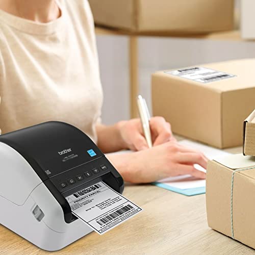 Brother QL-1100 Wide Format Wired Thermal Label Printer, Black - USB Connectivity, 4" Wide, 300 x 300 dpi, 69 Labels Per Minute Professional Monochrome Postage and Barcode Printer