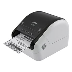 Brother QL-1100 Wide Format Wired Thermal Label Printer, Black - USB Connectivity, 4" Wide, 300 x 300 dpi, 69 Labels Per Minute Professional Monochrome Postage and Barcode Printer