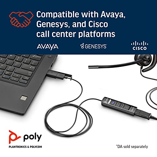 Poly - EncorePro 530 Quick Disconnect (QD) Headset (Plantronics) - Works with Poly Call Center Digital Adapters (Sold Separately) - Acoustic Hearing Protection - Over-the-Ear Wearing Style