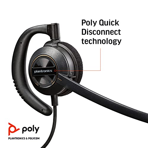 Poly - EncorePro 530 Quick Disconnect (QD) Headset (Plantronics) - Works with Poly Call Center Digital Adapters (Sold Separately) - Acoustic Hearing Protection - Over-the-Ear Wearing Style