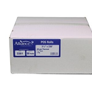 3.13" x 230' Thermal POS Adding Machine and Calculator Roll (50 Rolls)