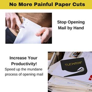 Letter Opener Envelope Slitter - Mail Opener for Women, Men, Office, Home & Business Travelers - Openers with Safety Concealed Razor Blade and Guiding Tip for Perfect Cut - Set of 4 (Colors)