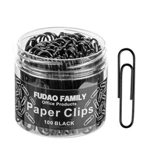 jumbo paper clips, 2 inch paper clip, 100 pcs large paperclips (jumbo, black)