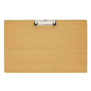 extra large 11×17 clipboard, horizontal wooden lap board with low profile clip for drawing, sketching, art supplies (3mm thickness)