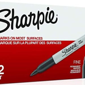 Sharpie 30001 Fine Point Permanent Marker Black Dozen