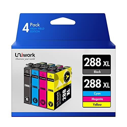 288XL Ink Cartridges with Latest Chip Replacement for Epson 288 Ink Cartridges Combo Pack High Yield to use with XP-440 XP-330 XP-340 XP-430 XP-446 XP-434 Printer (4 Pack)