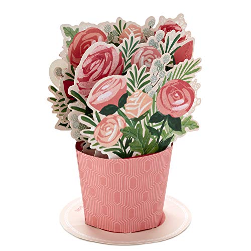 Hallmark Paper Wonder Pop Up Valentines Day Card, Displayable Bouquet (Happy Heart)