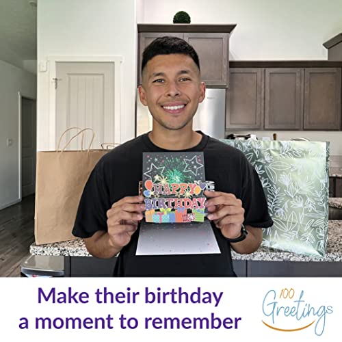 100 Greetings LIGHTS & MUSIC 'Fireworks' Birthday Pop Up Card - Plays Hit Song 'Happy' - Happy Birthday Card for Wife or Husband, Him or Her, Women & Men – Pop Up Birthday Greeting Cards - 1 Card Only