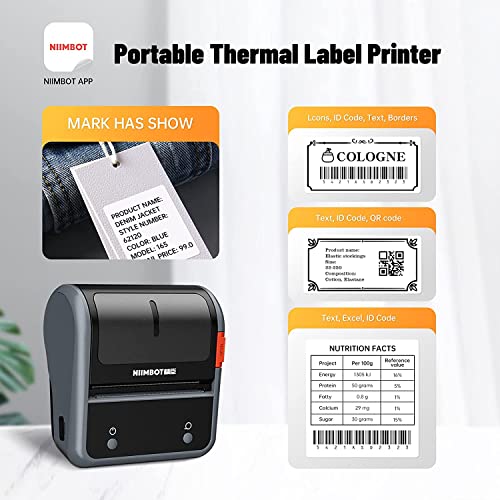 NIIMBOT Label Maker Machine, B3S Thermal Label Maker, Upgrade 3Inch Thermal Label Printer, Portable Label Maker with 1Pack 70x40mm Label, Bluetooth Label Makers for Clothing, Barcode & Small Business