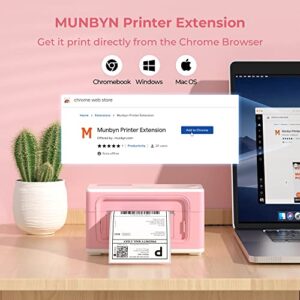 MUNBYN Pink Label Printer, Shipping Label Printer for Shipping Packages & Small Business, 2.25 Inch x 1.25 Inch Direct Thermal Labels