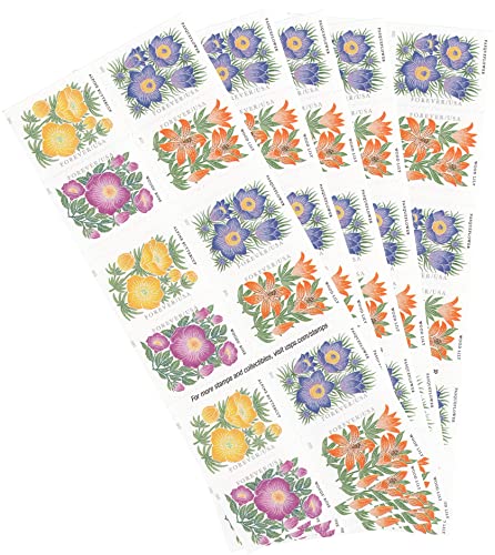 2022 Mountain Flora Wild Flowers Garden Forever First Class Postage Stamps - Garden, Flowers, Nature, Valentine, Wedding, Celebration, Anniversary, Love, Party (100 Stamps (5 Books of 20))